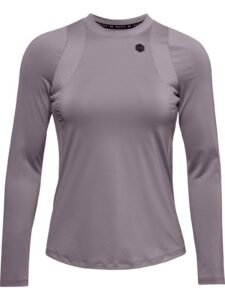 under armour women's rush long sleeve workout t-shirt , slate purple (585)/iridescent , large