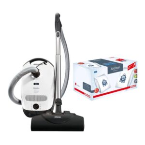 miele classic c1 cat and dog canister hepa vacuum cleaner with seb228 powerhead bundle - includes performance pack 16 type gn airclean genuine filterbags + genuine hepa filter