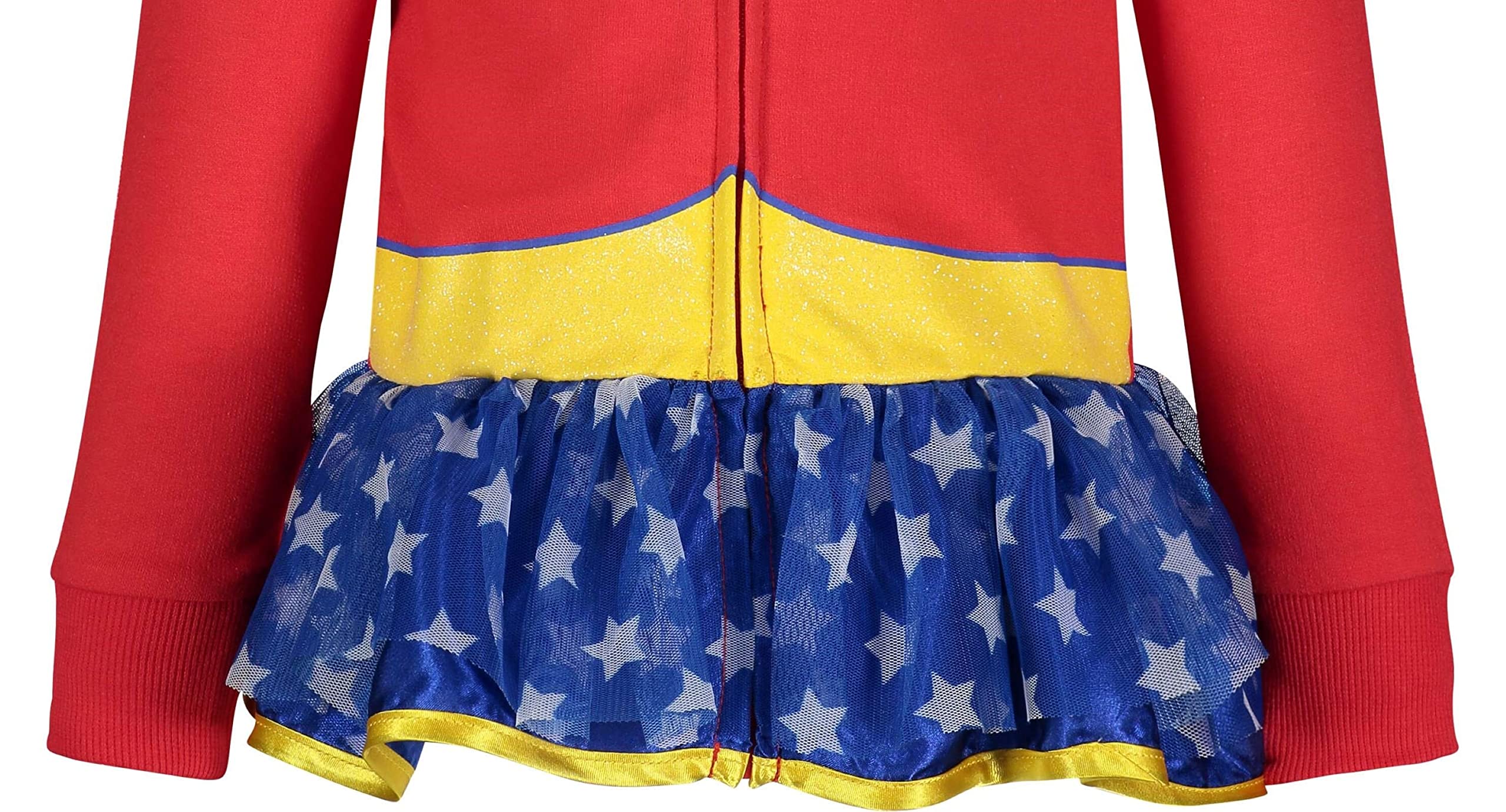 WARNER BROS Justice League Wonder Woman Little Girls Zip Up Costume Hoodie Red 7-8