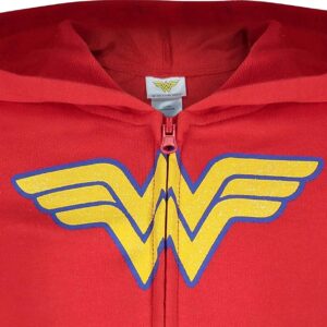 WARNER BROS Justice League Wonder Woman Little Girls Zip Up Costume Hoodie Red 7-8