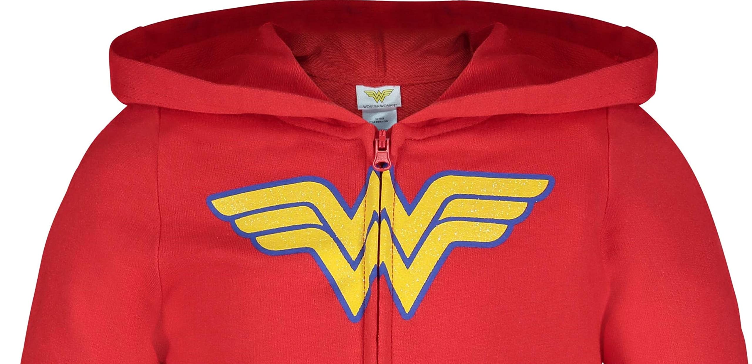 WARNER BROS Justice League Wonder Woman Little Girls Zip Up Costume Hoodie Red 7-8