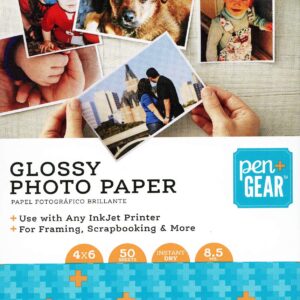 Pen+Gear GLOSSY PHOTO PAPER 4 x 6 50 SHEETS 8.5mil for INKJET PRINTERS 10x15