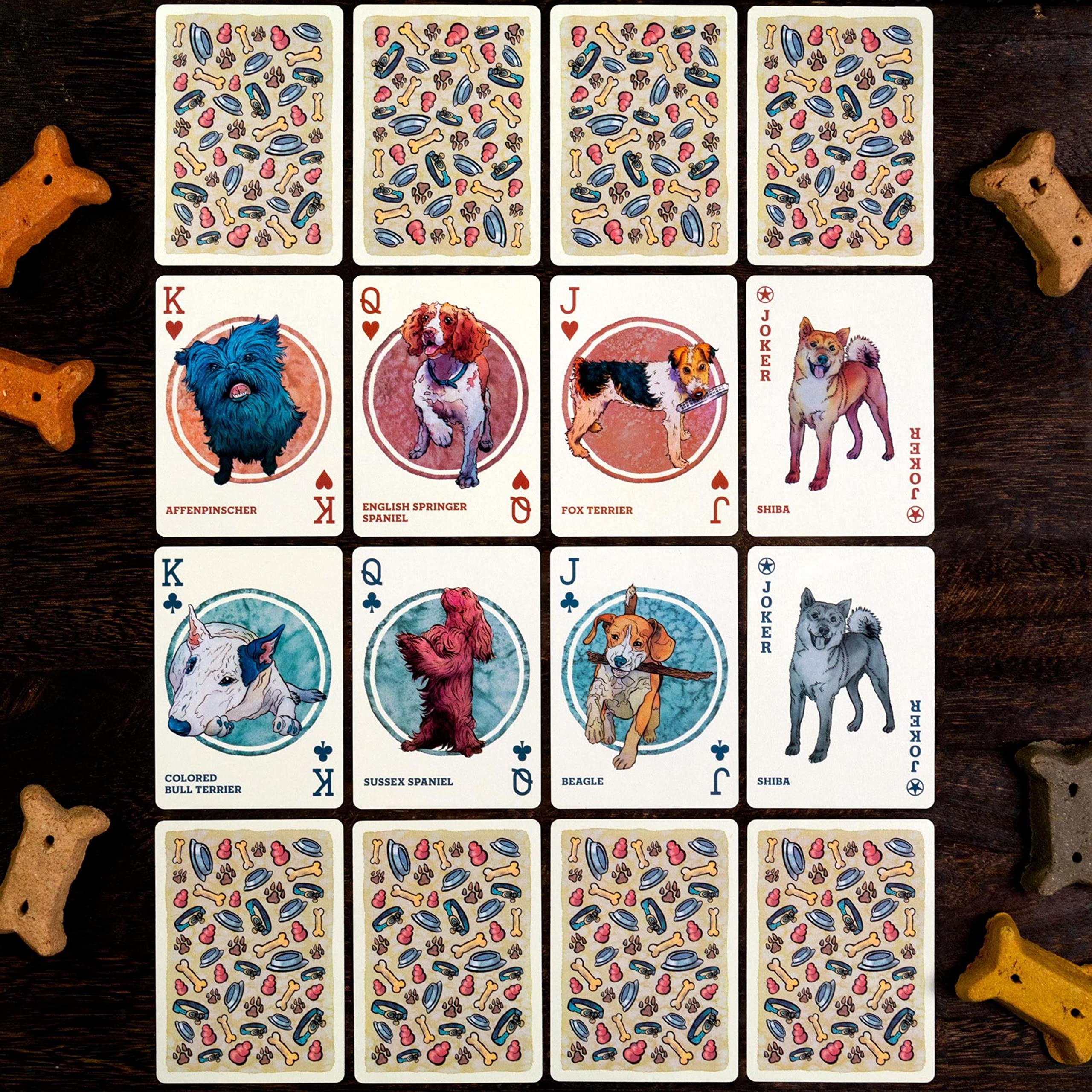 Dogs & Puppies Playing Cards - 100+ Dog & Puppy Illustrations, Two Decks of Assorted Breeds - Pictures of Pets for Animal Lovers - Family Games, Hobbies, & Collections - Cute Pet Themed Collectibles