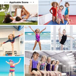 uideazone Leotards for Big Girls Dance Gymnastics Apparel Quick Dry Leopard Printed Kids Unitards Biketards Gym Outfits