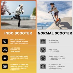 The Indo Trick Scooter - Trampoline Scooter -Stunt Scooter for Teens, Kids and Adults - Pro Scooter Tricks - Indoors and Outdoors Scooter - Professionals and Beginners