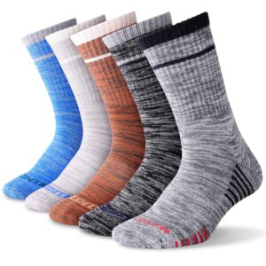 feideer hiking socks walking socks for men, 5 pairs outdoor recreation socks moisture wicking crew socks (5msl18105-xl)