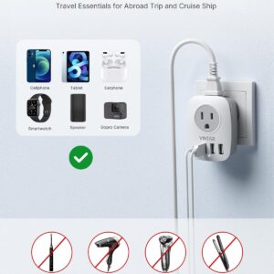 [3-Pack] UK Ireland Travel Plug Adapter, VINTAR International Power Adaptor with 1USB C, 2American Outlets and 3USB Ports, 6 in 1 Type G Plug Adapter