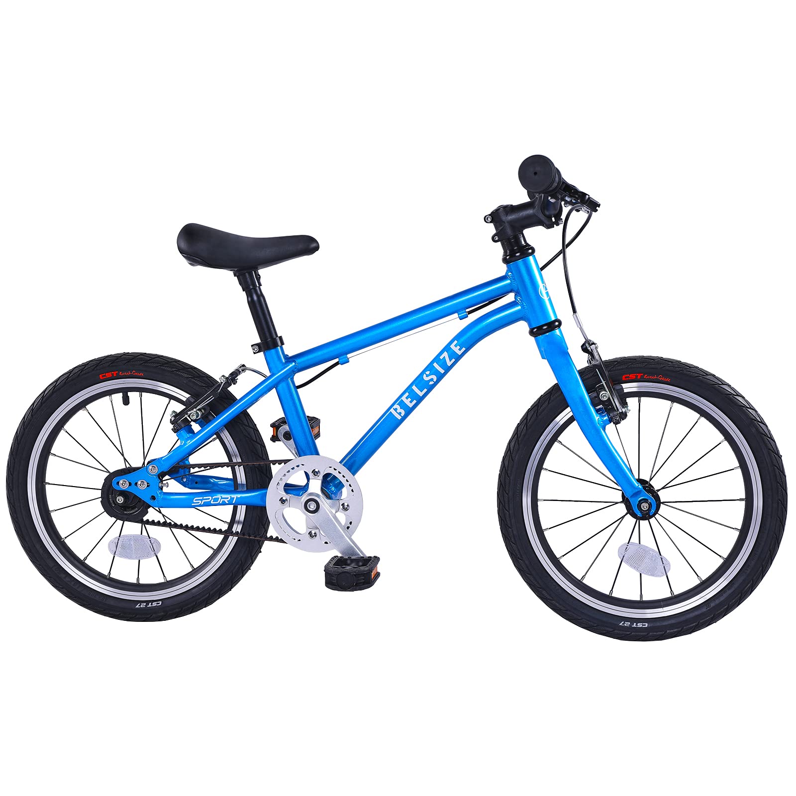 A11N SPORTS BELSIZE 16-Inch Belt-Drive Kid's Bike, Lightweight Aluminium Alloy Bicycle(only 12.57 lbs) for 3-7 Years Old (Blue)