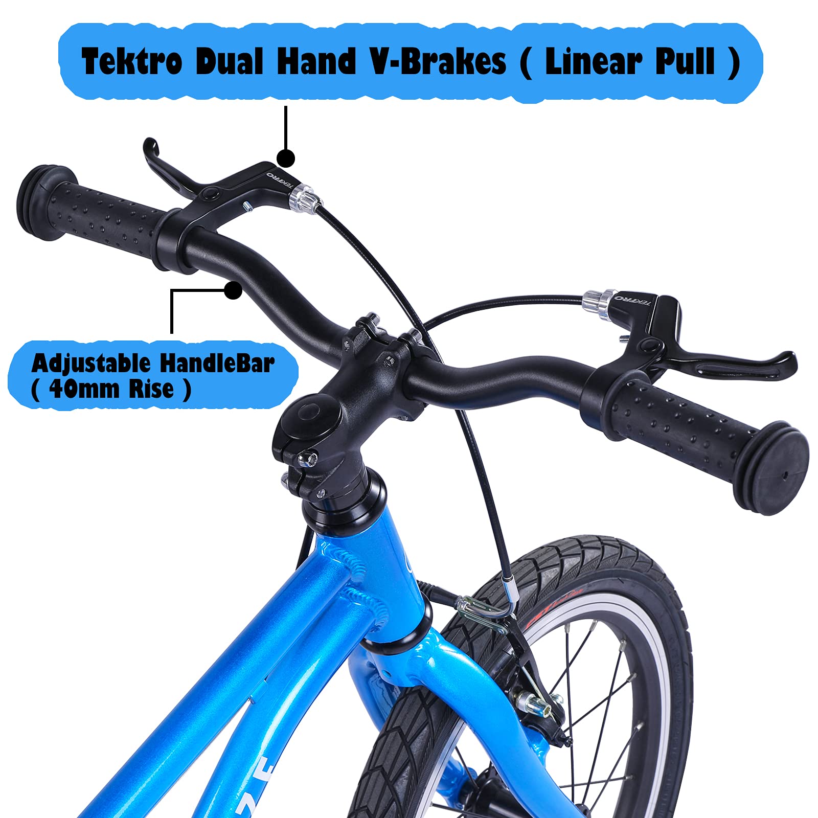 A11N SPORTS BELSIZE 16-Inch Belt-Drive Kid's Bike, Lightweight Aluminium Alloy Bicycle(only 12.57 lbs) for 3-7 Years Old (Blue)