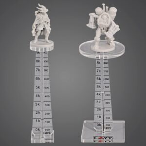 dnd flying miniatures combat riser (set of 2) acrylic laser cut flight stand terrain from 0 to 9999 ft perfect for dungeons and dragons, warhammer, d&d and tabletop rpg