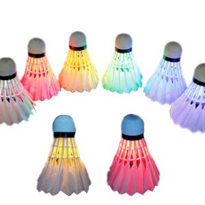 [8 Pack] LED Badminton Set, Shuttlecock Dark Night Glow Birdies Lighting Outdoor Indoor Sport Activities,Colorful