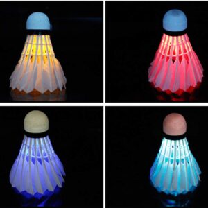 [8 Pack] LED Badminton Set, Shuttlecock Dark Night Glow Birdies Lighting Outdoor Indoor Sport Activities,Colorful