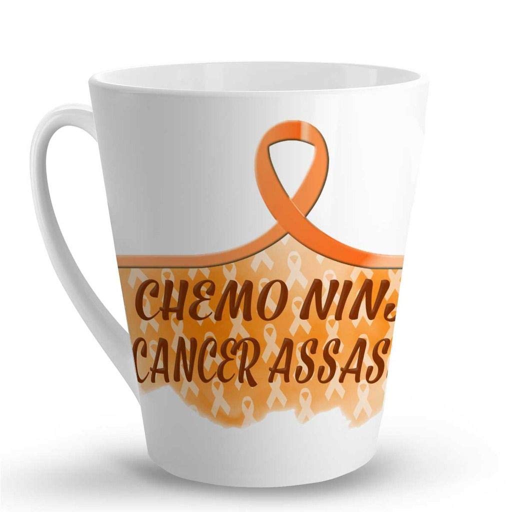 Makoroni - CHEMO NINJA CANCER ASSASSIN Cancer Awareness Ceramic Coffee Latte Mug, g51