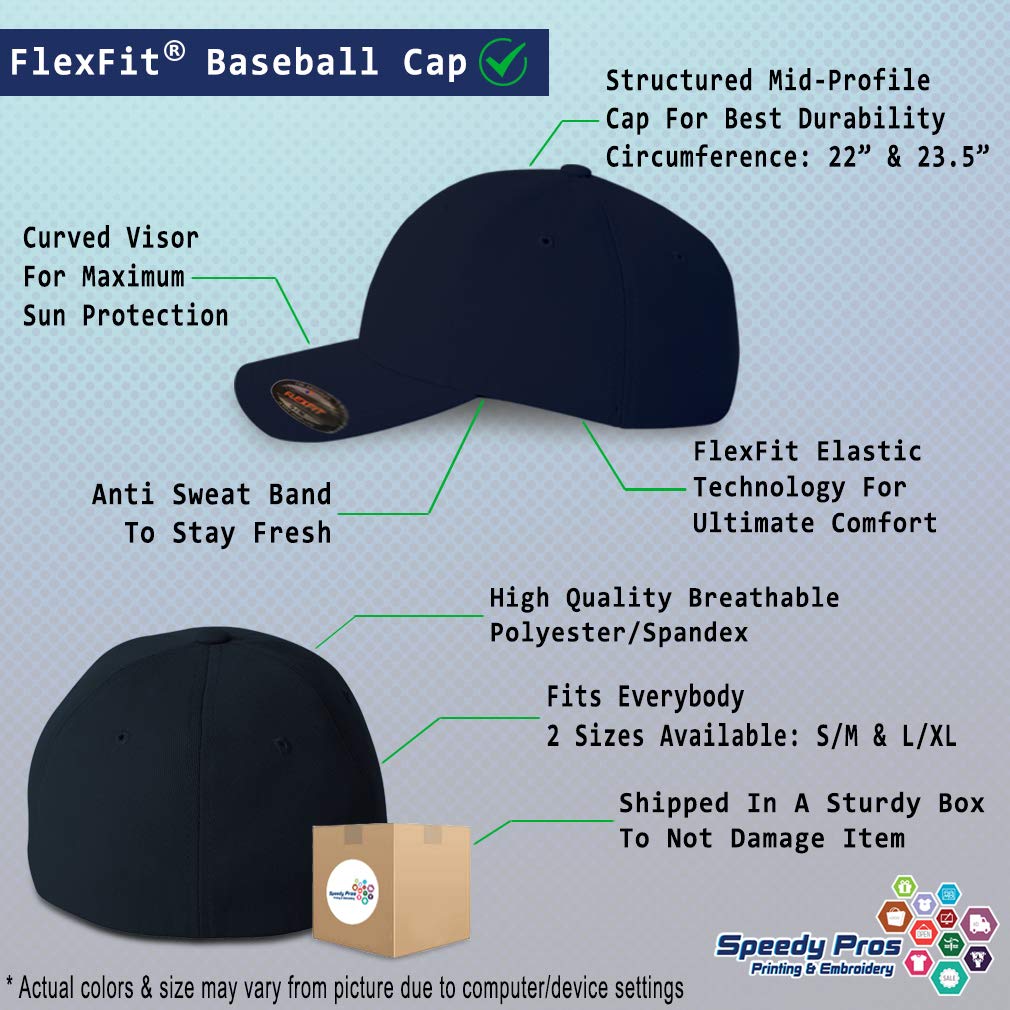 Custom Flexfit Hats for Men & Women Paramedic EMT Embroidery Polyester Dad Hat Baseball Cap Dark Navy Personalized Text Here Small Medium