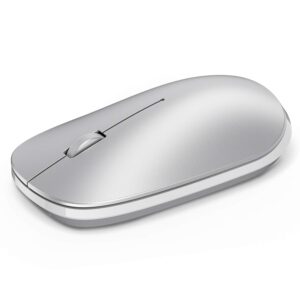 omoton bluetooth mouse for ipad and iphone (ipados 13 / ios 13 and above), ultra-thin wireless mouse compatible with bluetooth enabled computer, laptop, pc, notebook, and mac series (silver)