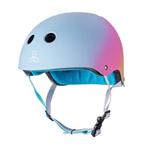 triple eight the certified sweatsaver helmet for skateboarding, bmx, and roller skating, sunset, small/medium