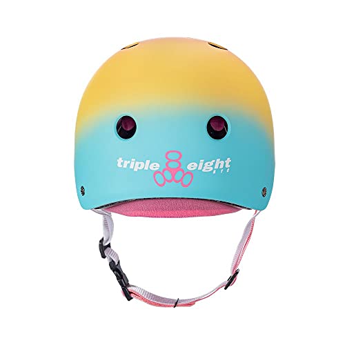 Triple Eight The Certified Sweatsaver Helmet for Skateboarding, BMX, and Roller Skating, Sunset, Small/Medium