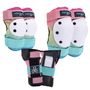 triple eight saver series pad set with kneesavers, elbowsavers and wristsavers, large, shaved ice