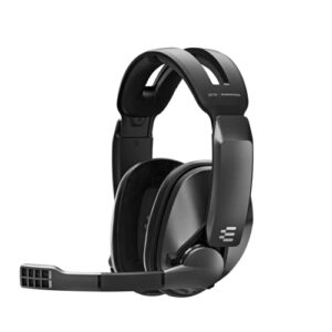 sennheiser gsp 370 over-ear wireless gaming headset, low-latency bluetooth,noise-cancelling mic, flip-to-mute, audio presets - pc, mac, windows, and ps4 compatible - black