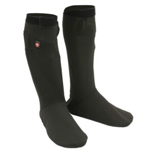 nexgen heat mp7905 men's black heated winter sock for ski, riding - top and bottom heating elements w/battery - large