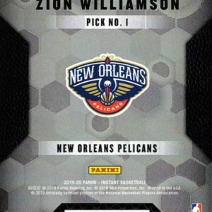 2019-20 Panini Instant Basketball #FL-ZW Zion Williamson Rookie Card New Orleans Pelicans