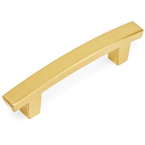 cosmas 10 pack 5235bb brushed brass contemporary cabinet hardware handle pull - 3" inch (76mm) hole centers