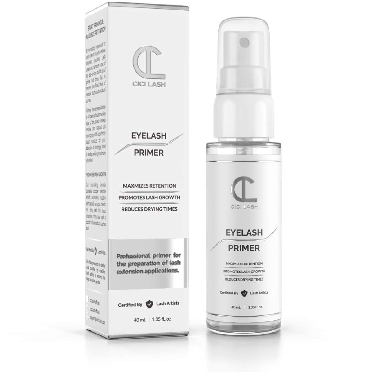 Eyelash Extension Primer/Pre-Treatment (40ml) - Professional Lash Cleanser & Protein Oil Remover For Individual Mink Eyelash Extensions | Increases Retention & Glue Drying Time | Lash Tech Supplies