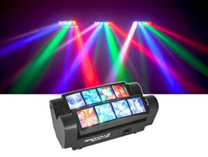 rockville spyder led (8) beam moving head motorized dmx dj/party/club pro light