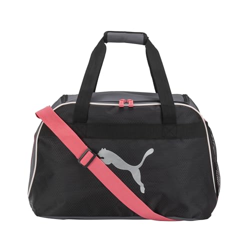 PUMA unisex adult Evercat Defiance Duffel Bag, Black/Grey, One Size US