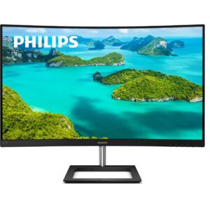 philips 272e1ca 27" curved frameless monitor, full hd 1080p, 100% srgb, adaptive-sync, speakers, vesa, 4yr advance replacement warranty