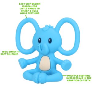 Nuby Yogis All Silicone Soothing Teether, Elephant