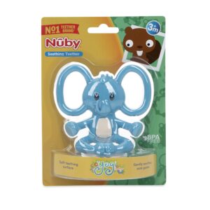 Nuby Yogis All Silicone Soothing Teether, Elephant