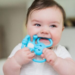 Nuby Yogis All Silicone Soothing Teether, Elephant