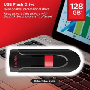 SanDisk Cruzer Glide 128GB Flash Drive (5 Pack) USB 2.0 Port Jump Drive Pen Drive (SDCZ60-128-B35) Bundle with (2) Everything But Stromboli Lanyards