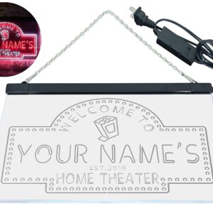 ADVPRO Personalized Your Name Est Year Theme Home Theater Cinema Dual Color LED Neon Sign White & Red 16" x 12" st6s43-ph2-tm-wr