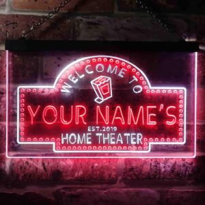 ADVPRO Personalized Your Name Est Year Theme Home Theater Cinema Dual Color LED Neon Sign White & Red 16" x 12" st6s43-ph2-tm-wr