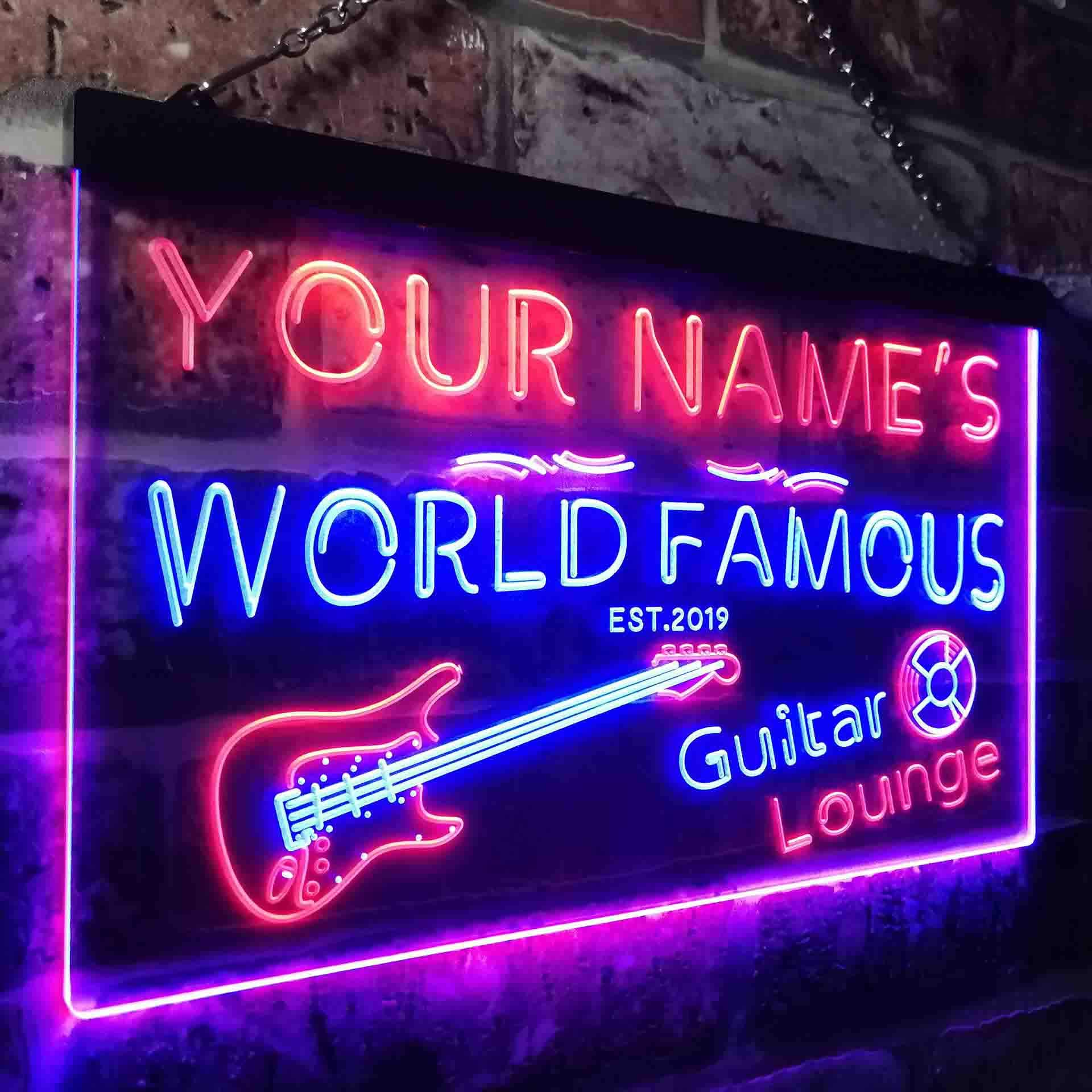 ADVPRO Personalized Your Name Est Year Theme Guitar Room Music Room Dual Color LED Neon Sign Blue & Red 16" x 12" st6s43-pf1-tm-br