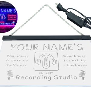 ADVPRO Personalized Your Name Est Year Theme Recording Studio On Air Dual Color LED Neon Sign Red & Blue 16" x 12" st6s43-qm1-tm-rb