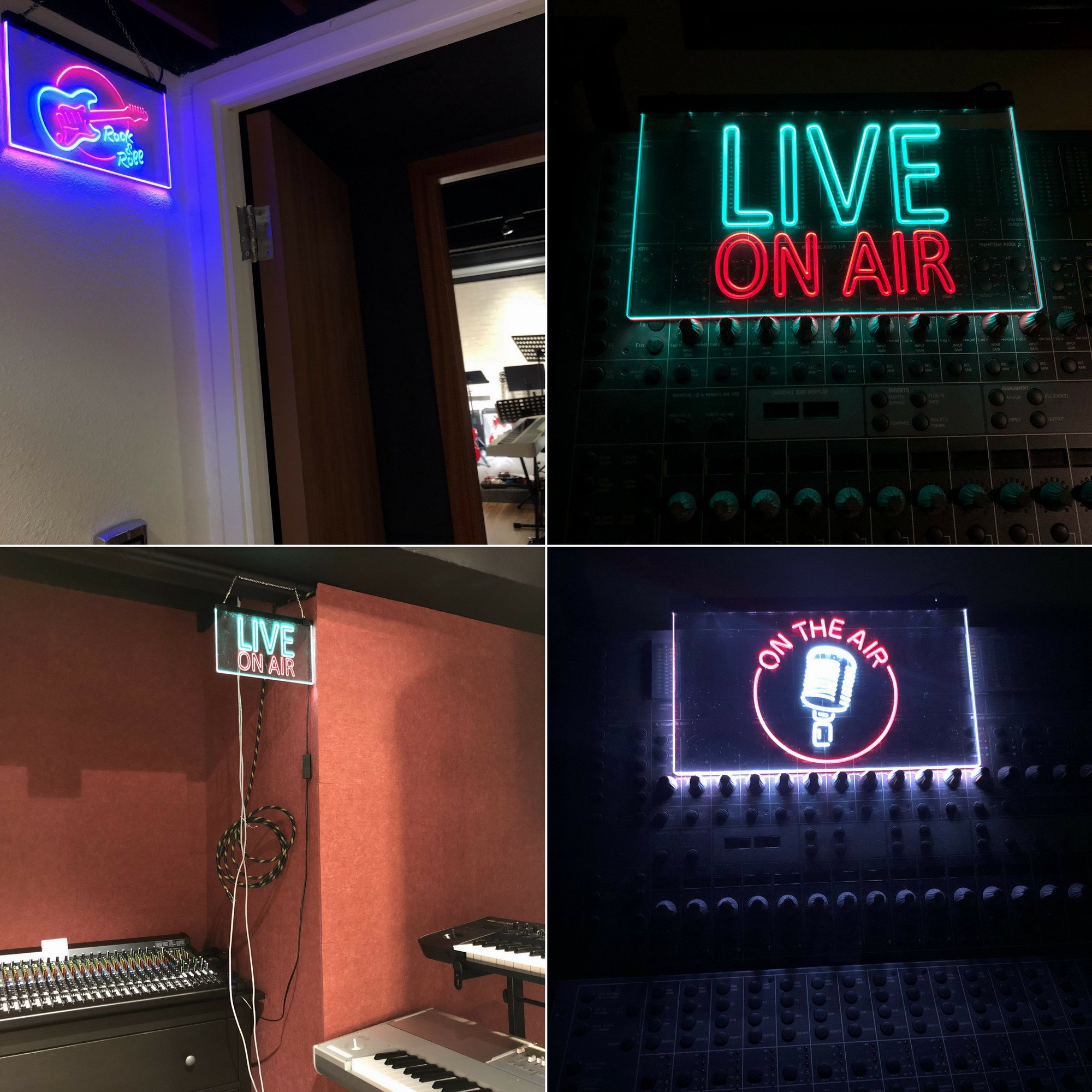 ADVPRO Personalized Your Name Est Year Theme Recording Studio On Air Dual Color LED Neon Sign Red & Blue 16" x 12" st6s43-qm1-tm-rb