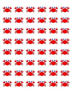 llstickers 48 envelope seals labels stickers red crab, 1.2"