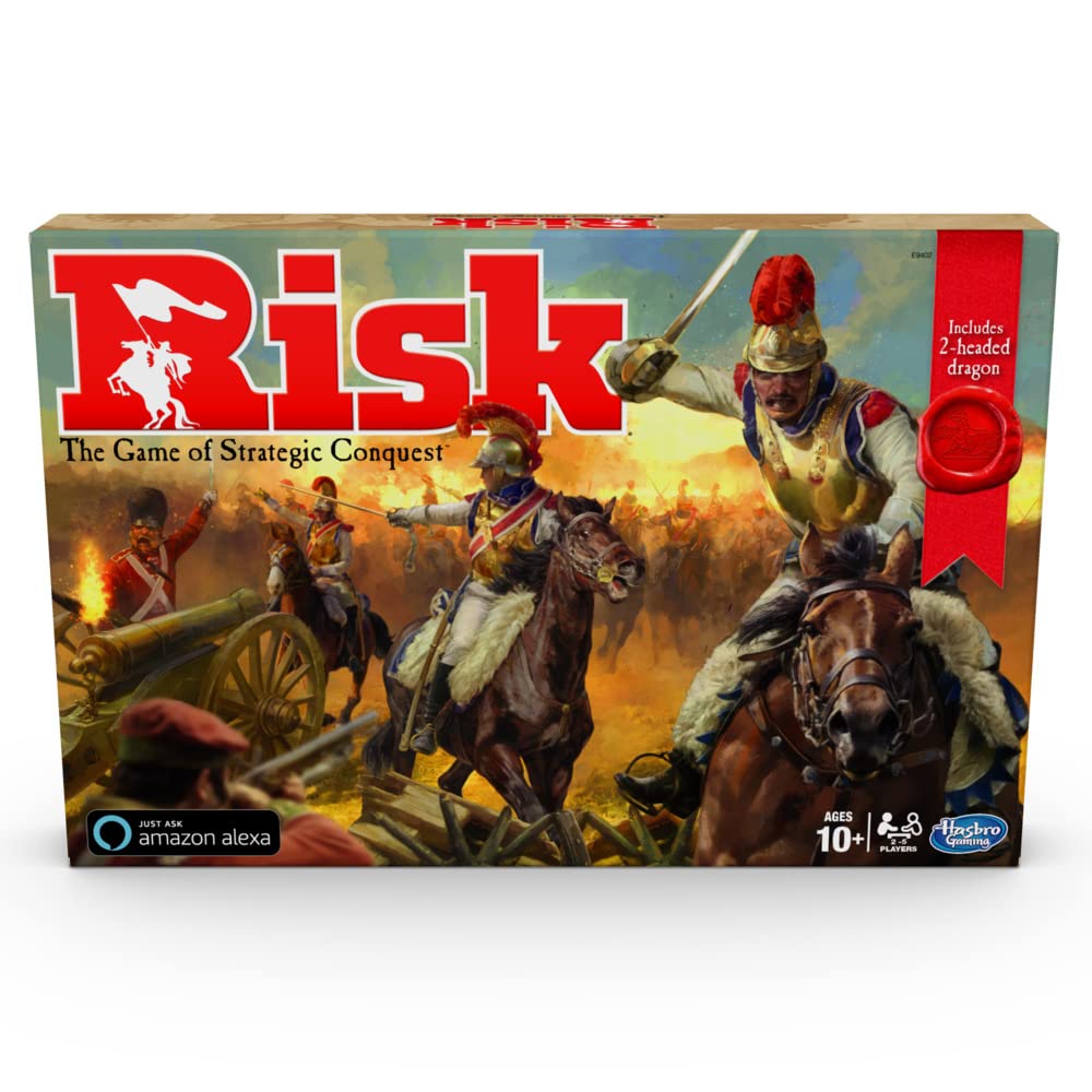 Hasbro Gaming Risk Game with Dragon; for Use with Amazon Alexa; Strategy Board Game Ages 10 and Up; with Special Dragon Token