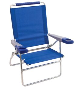 rio brands beach 15" extended height 4 position folding beach chair, blue (sc615-28-1)