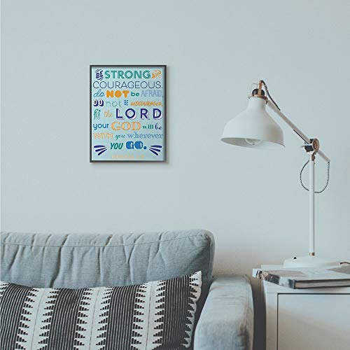 Stupell Industries Be Strong Religious Blue Orange Inspirational Word, Design by Artist The Saturday Evening Post Wall Art, 11 x 14, Black Framed