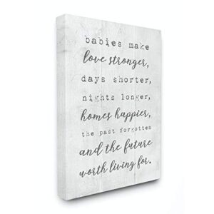 stupell industries babies make love stronger family home kids grey word, design by artist daphne polselli wall art, 24 x 30, canvas