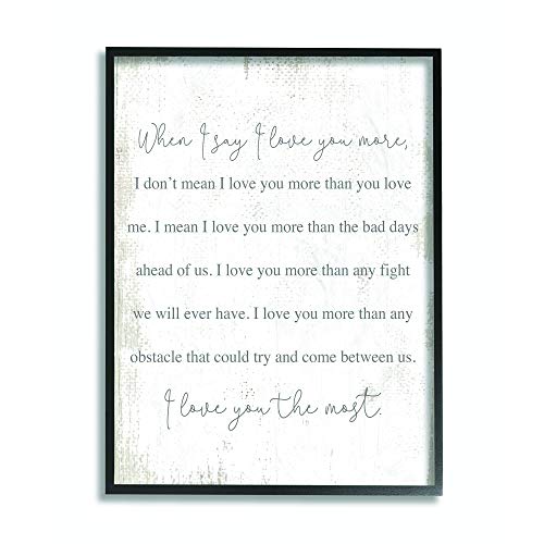 Stupell Industries Love You The Most Family Home Textured Word, Design by Artist Daphne Polselli Wall Art, 24 x 30, Black Framed