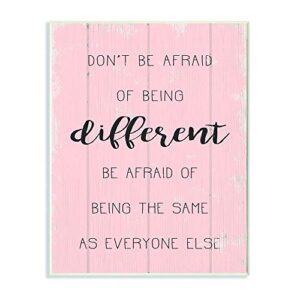 stupell industries don't be afraid pink texture inspirational word, design by artist daphne polselli wall art, 10 x 15, wood plaque