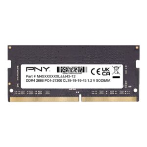 pny performance 16gb ddr4 dram 2666mhz (pc4-21300) cl19 (compatible with 2400mhz or 2133mhz) 1.2v notebook/laptop (sodimm) computer memory ram – mn16gsd42666