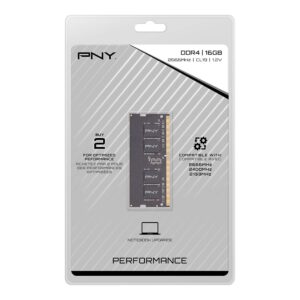 PNY Performance 16GB DDR4 DRAM 2666MHz (PC4-21300) CL19 (Compatible with 2400MHz or 2133MHz) 1.2V Notebook/Laptop (SODIMM) Computer Memory RAM – MN16GSD42666