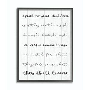 stupell industries speak to your children family kids home inspirational word, design by artist daphne polselli wall art, 24 x 30, black framed