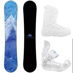 package-camp seven juno women's snowboard 145 cm-system lux bindings-siren lux boots 8